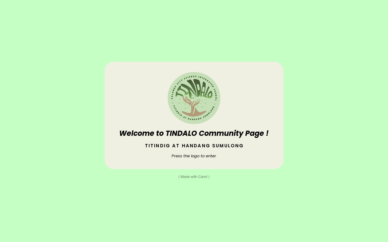 TINDALO Community Page
